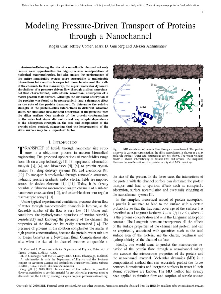 NAMD Pressure Driven Simulation | PDF | Molecular Dynamics | Proteins