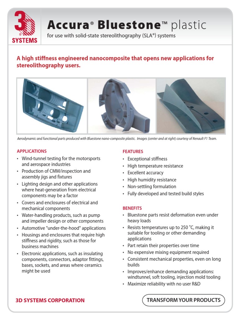 SLA Accura Bluestone | PDF | Electrical Connector | Plastic