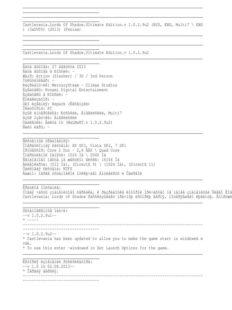 Info - Castlevania.lords of Shadow - Ultimate Edition.v 1.0.2.9u2 | PDF