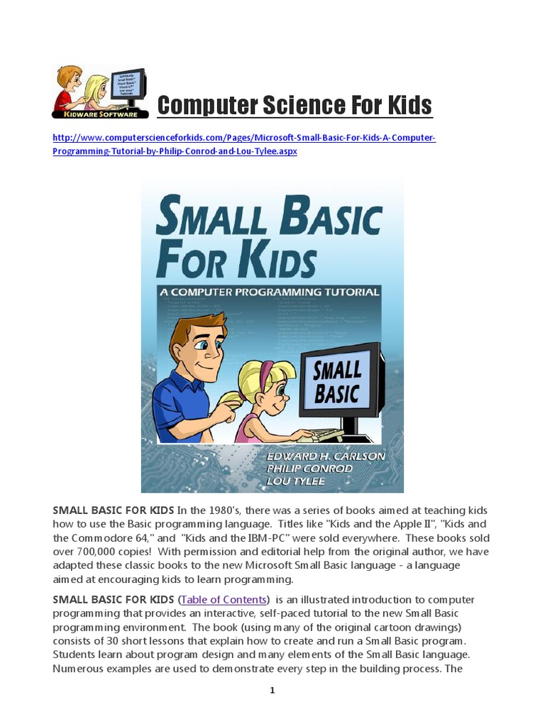 Small Basic For Kids - Computer Science For Kids | PDF | Basic | Control Flow