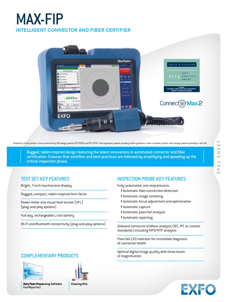 EXFO MAX-FIP Fiber Inspection Features | PDF | Optical Fiber | Usb