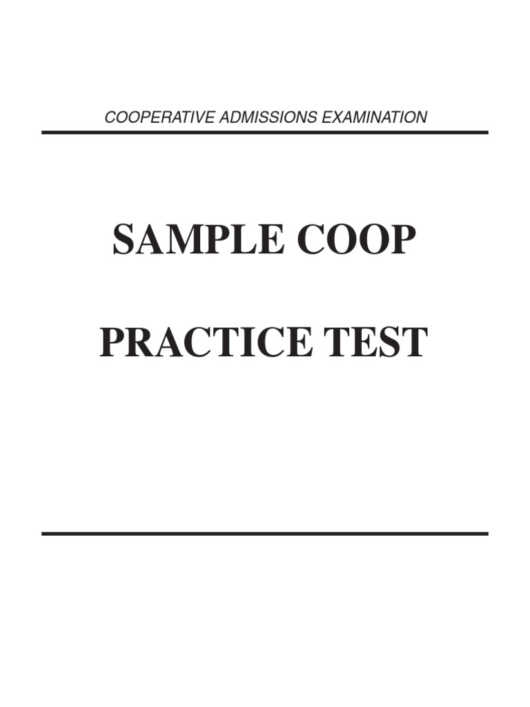Sample Practice Test Coop | PDF | Test (Assessment) | Reason