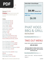Dickey's BBQ Takeout & Delivery Menu | PDF | Barbecue | Sausage