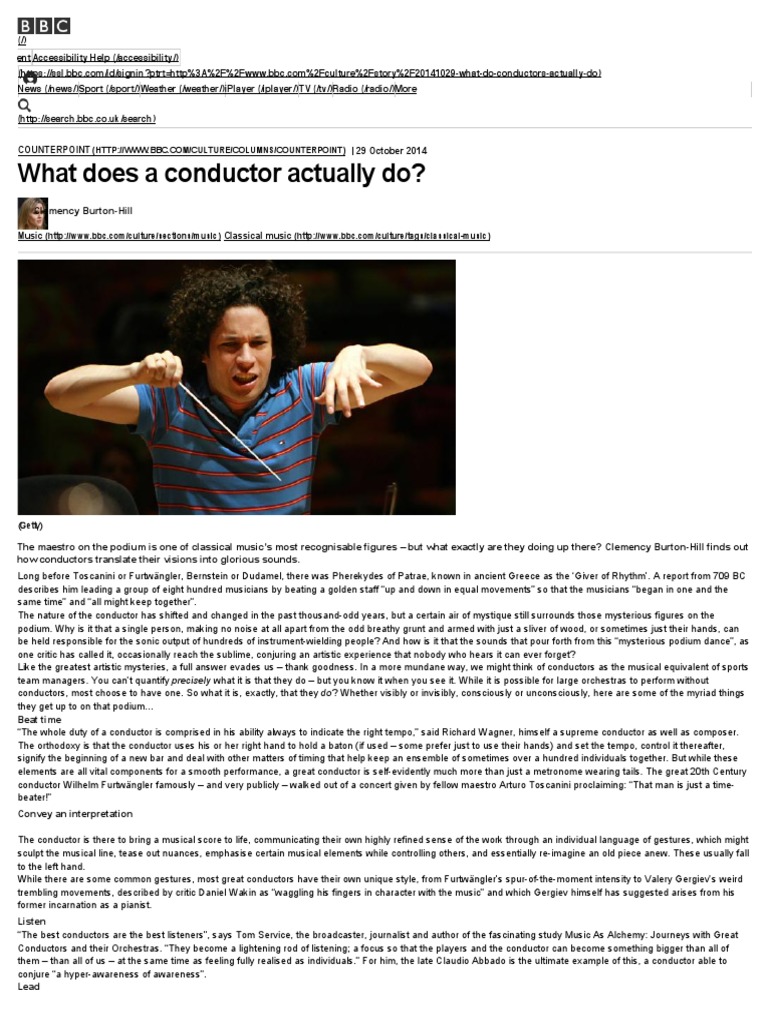 What Does A Conductor Actually Do? | PDF | Conducting | Orchestras