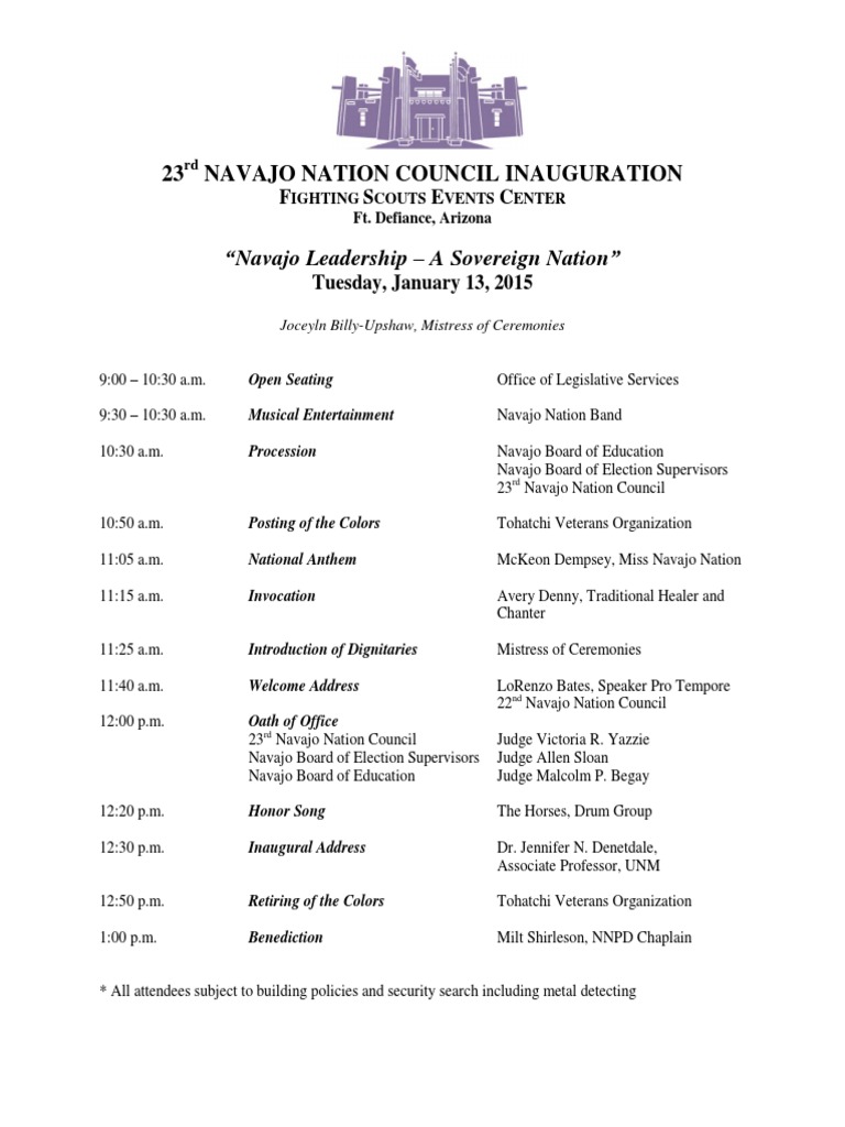 Updated Inauguration Schedule | PDF