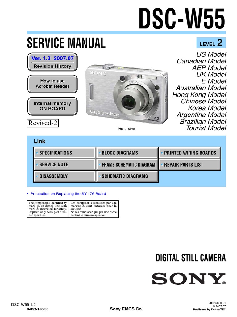 Manual SONY W55 | PDF | Soldering | Flash Memory
