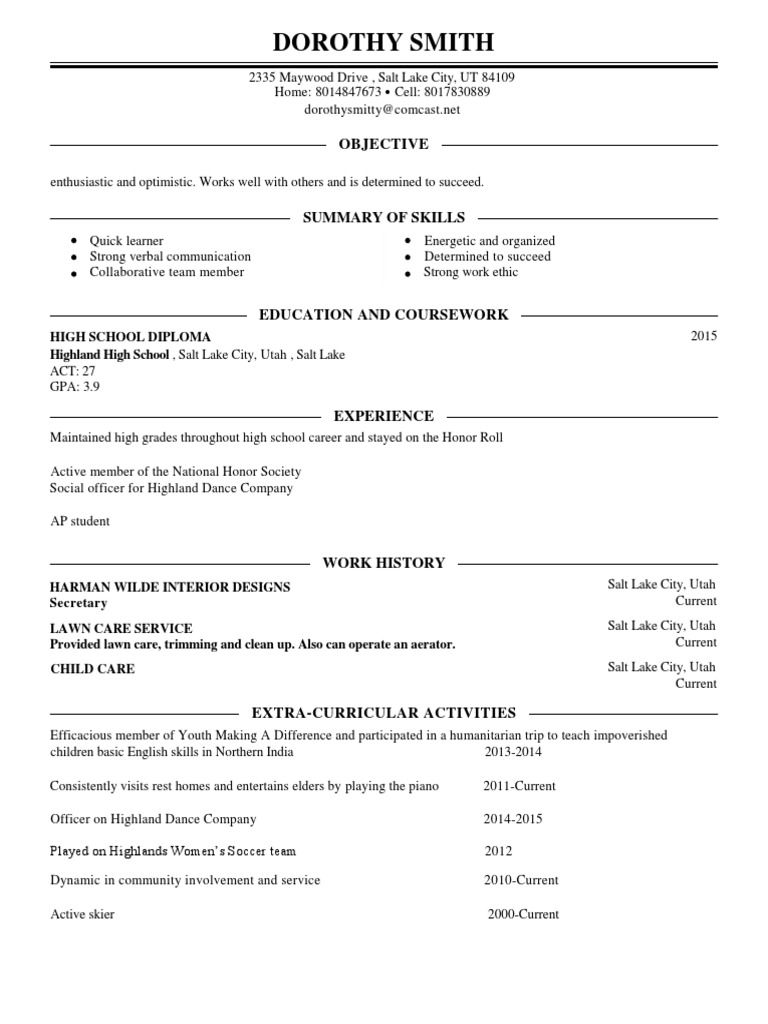 Dorothy Smith Resume | PDF