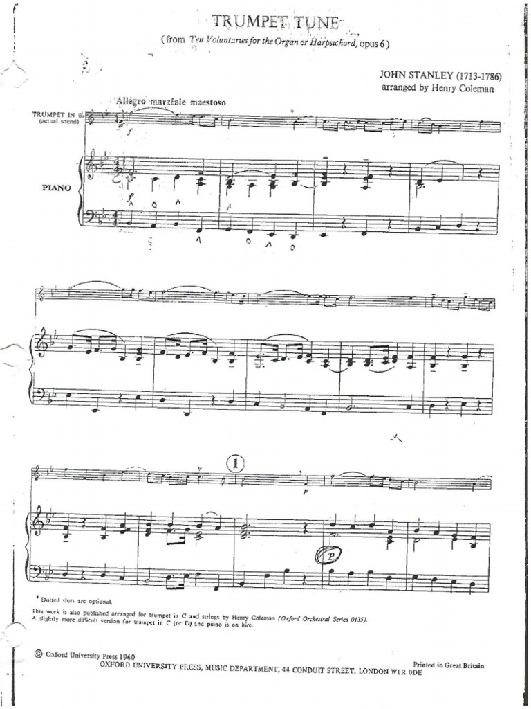 Trumpet Tune Stanley | PDF