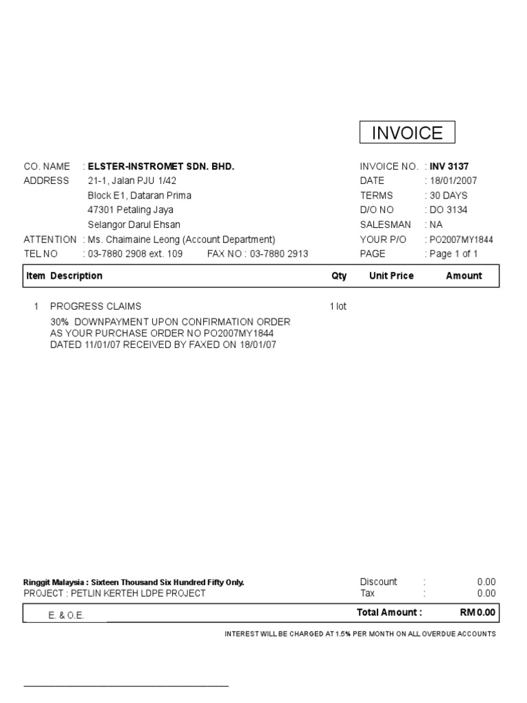 Invoice: Item Description Qty Unit Price Amount | PDF | Economies ...