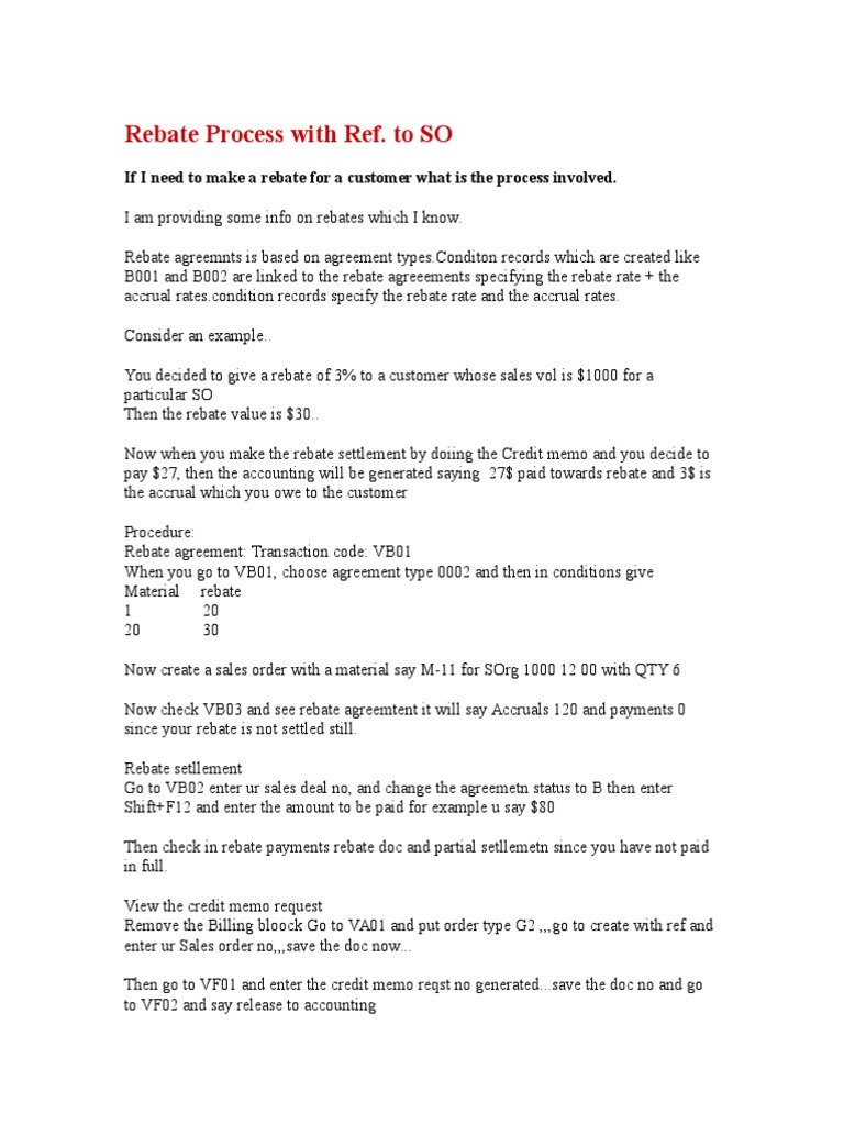 Rebate | PDF | Invoice | Debits And Credits