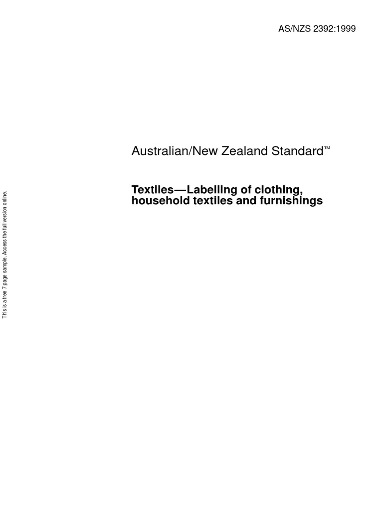 Australian Labeling Standards | PDF | Textiles | Royalty Payment