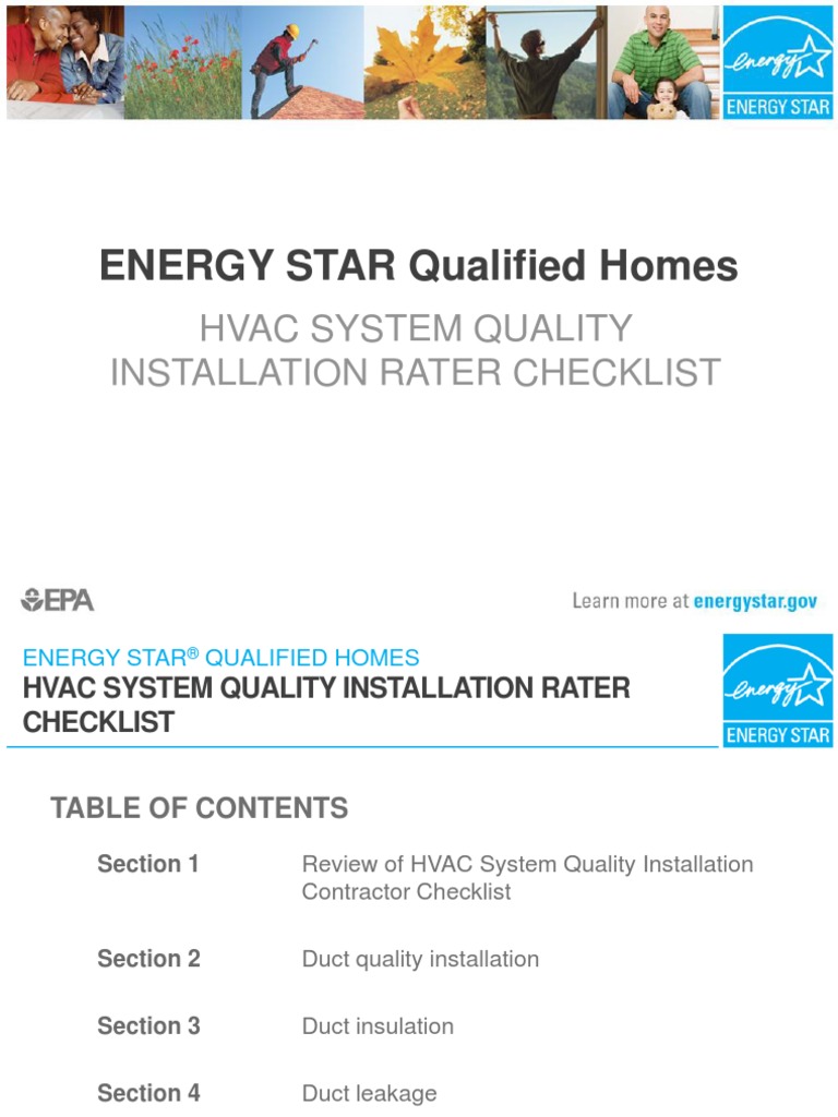 ENERGY STAR HVAC Installation Checklist | PDF | Duct (Flow) | Hvac