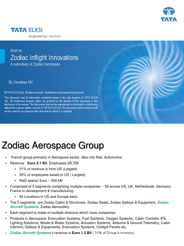 Zodiac Aerospace Brief | PDF | Aviation | Aeronautics