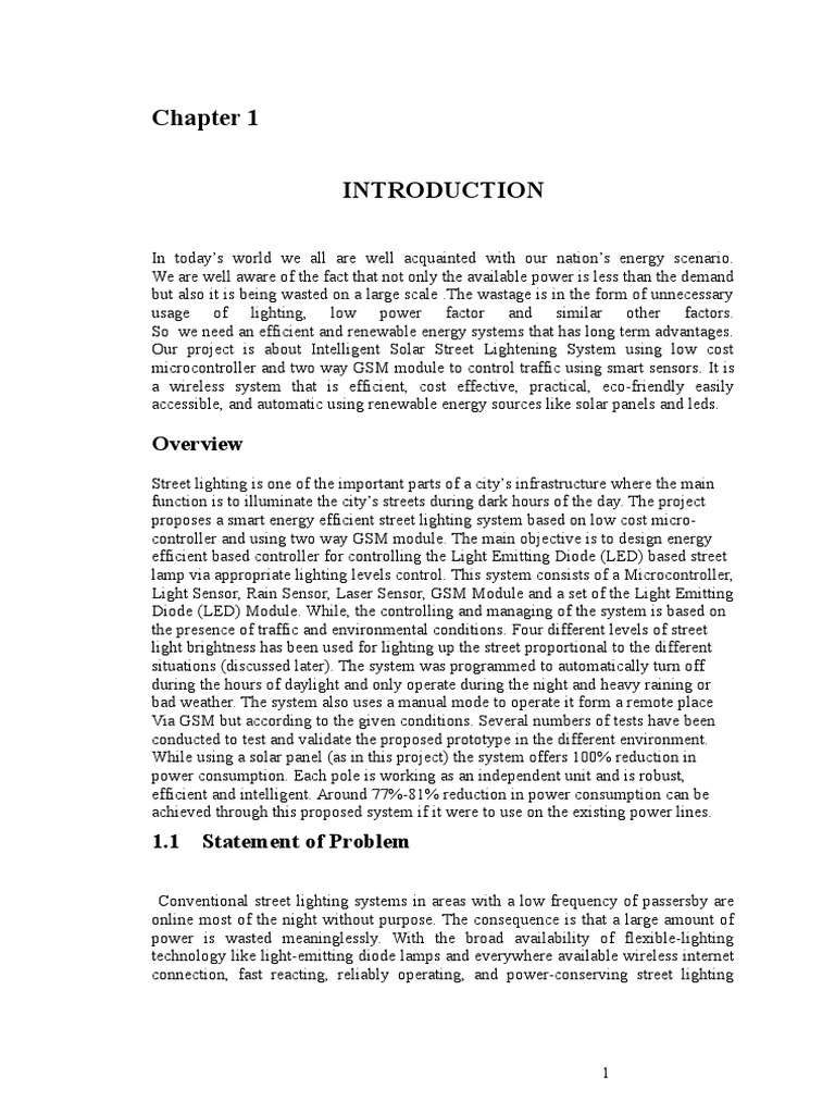 Designing an Intelligent Solar Street Lighting System Using Sensors and ...