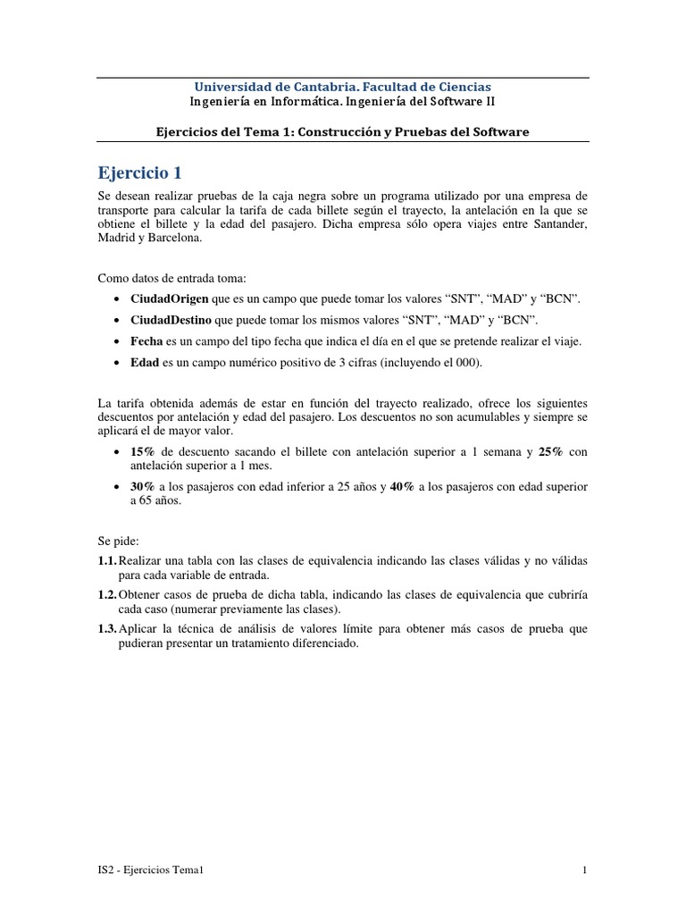 Tema1 Ejercicios | PDF