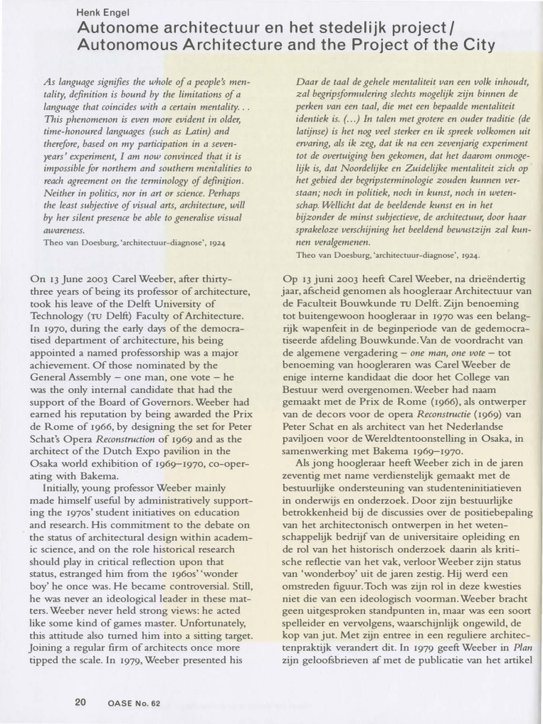 Autonomous Architecture and The Project of The City | PDF