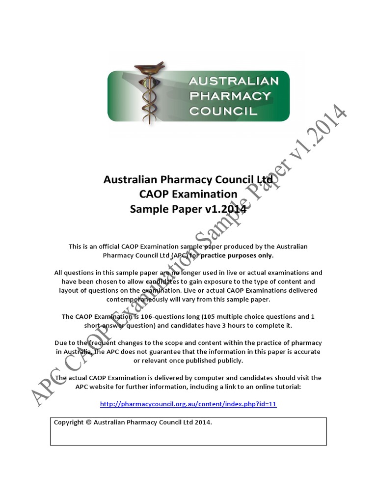 APC CAOP Practise Paper | PDF | Gout | Birth Control