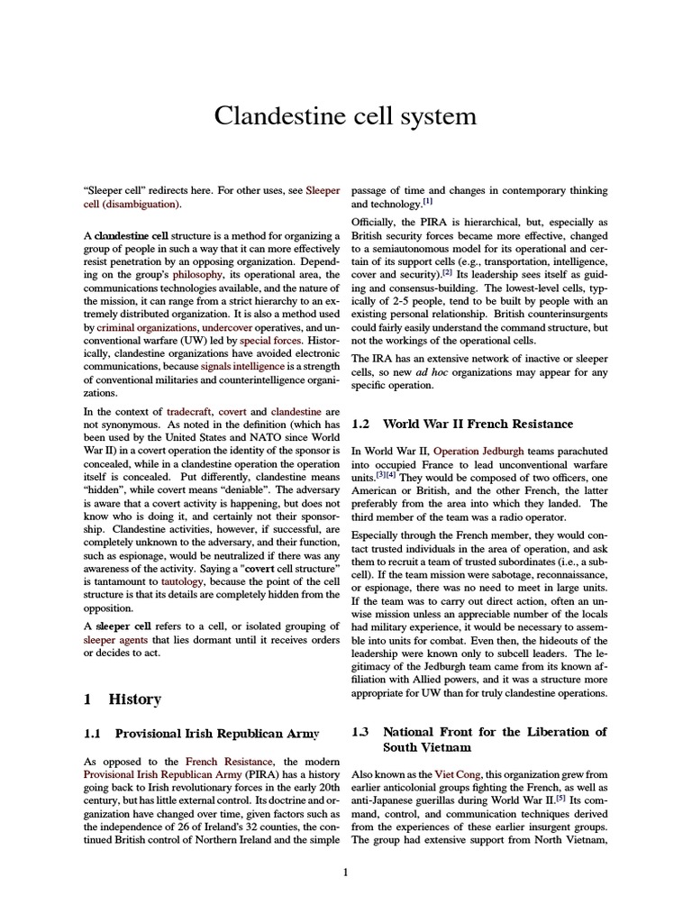 Clandestine Cell Structures Explained | PDF | Security | National Security