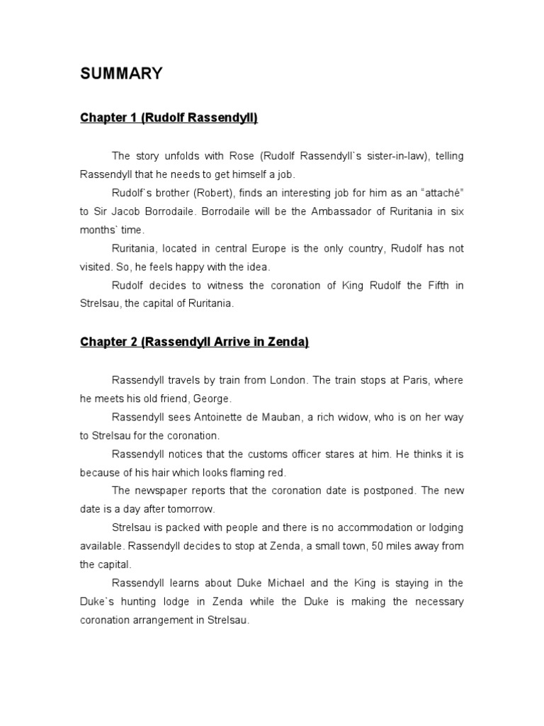 Chapter 1 (Rudolf Rassendyll) | PDF | History