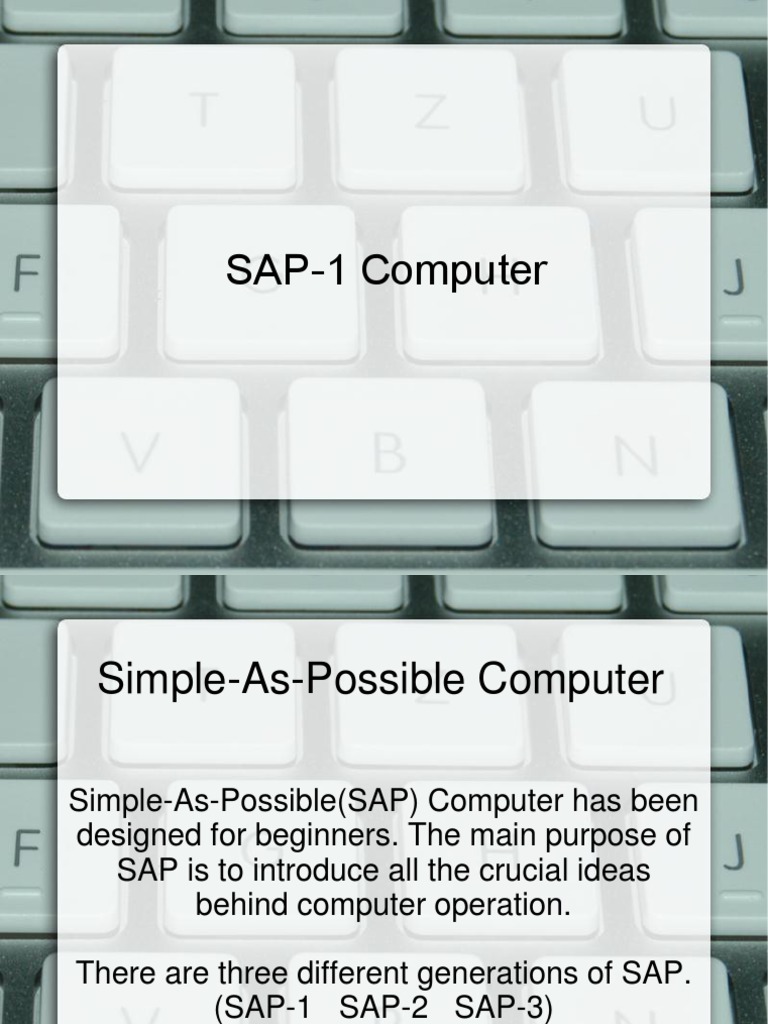 Sap 1 | PDF | Random Access Memory | Instruction Set