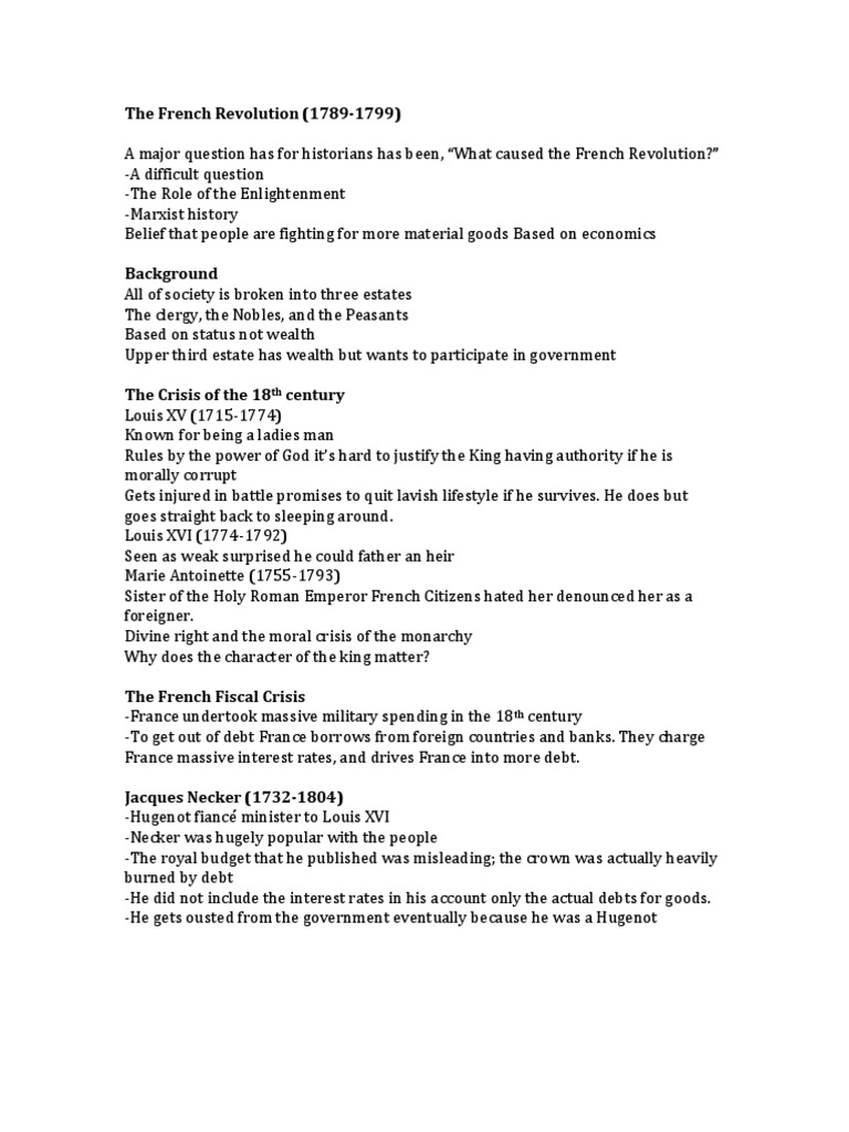 Causes of the French Revolution | PDF | French Revolution | France