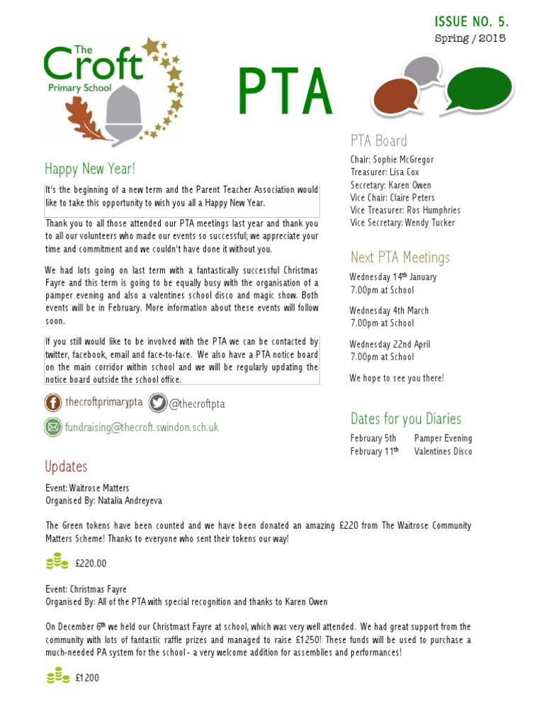 Croft Primary School PTA Fundraising Update | PDF | Logos