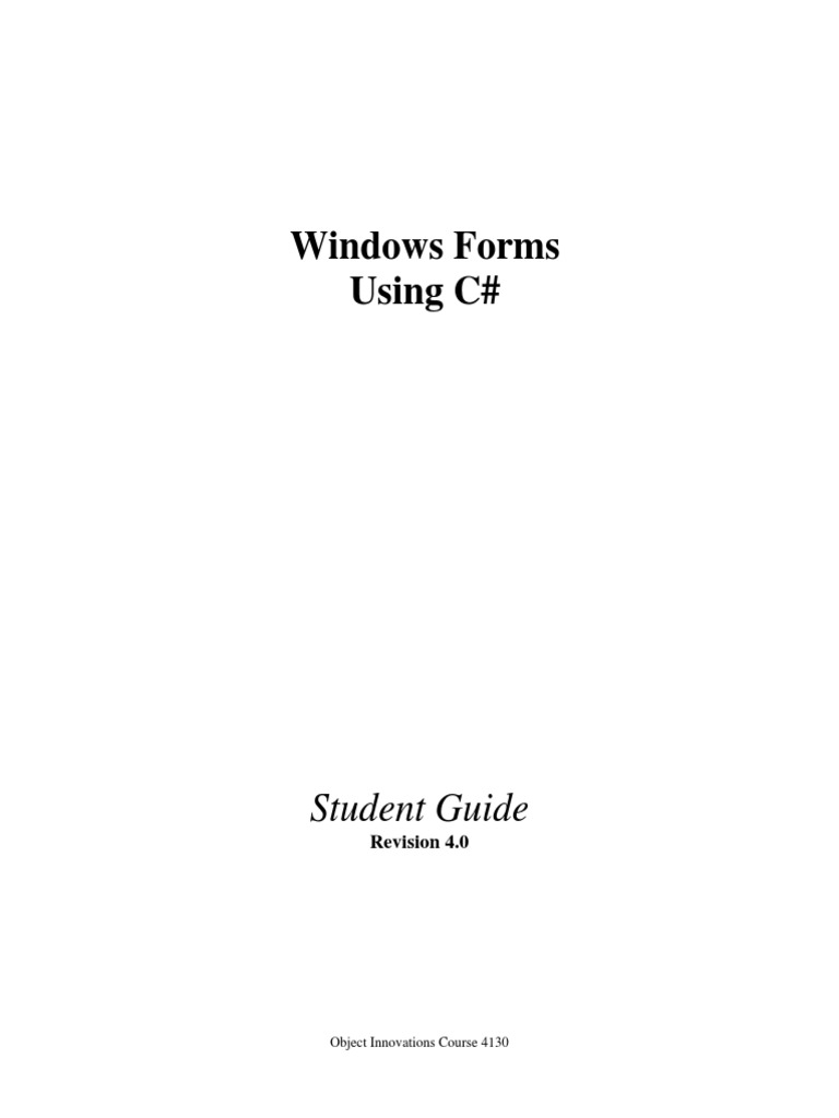 Windows Forms Using C | PDF