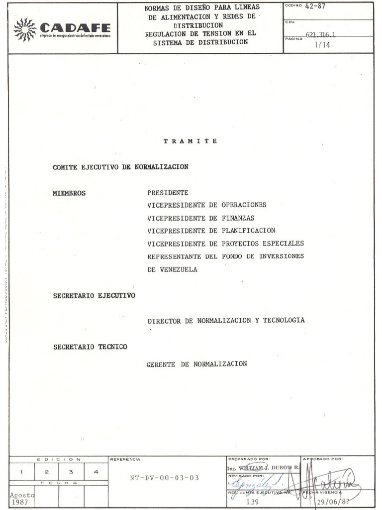 Norma Cadafe para Disenos de Linea de Distribucion42 87 PDF | PDF