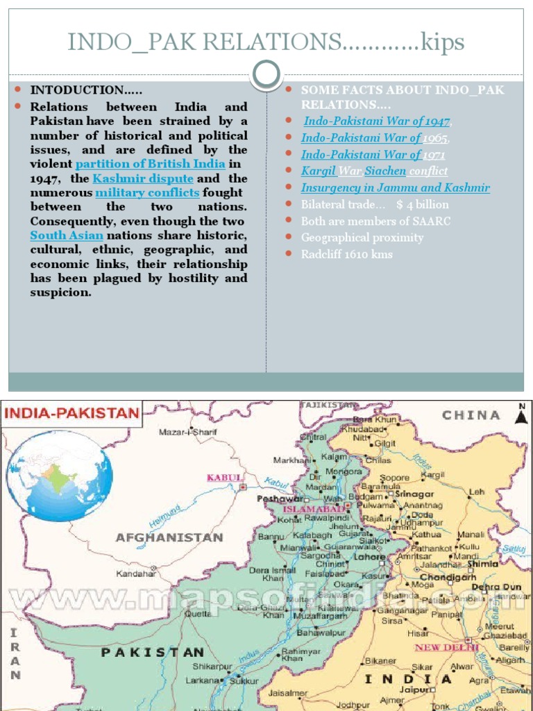 Indo-Pak Relations | PDF | India–Pakistan Relations | Government Of ...