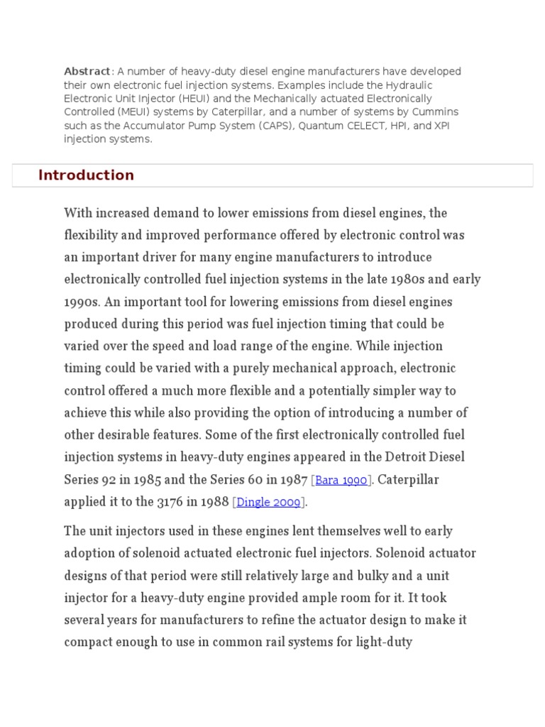 Electronic Fuel Injection Systems For Heavy-Duty Engines | PDF | Fuel ...