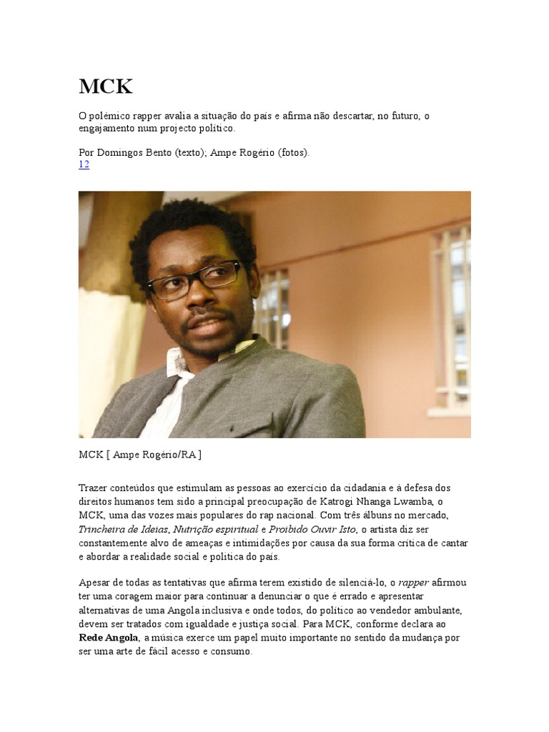 MCK: Rap e Política em Angola | PDF | Estado | Angola