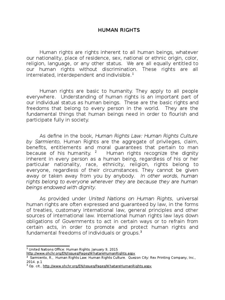 Assignment Human Rights | Civil And Political Rights | Social Science