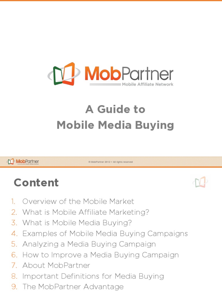 Guide To Mobile Media Buying PDF | PDF | Advertising | World Wide Web