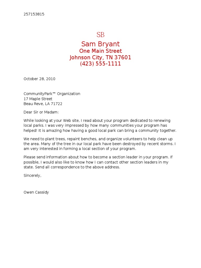 Park Letter | PDF