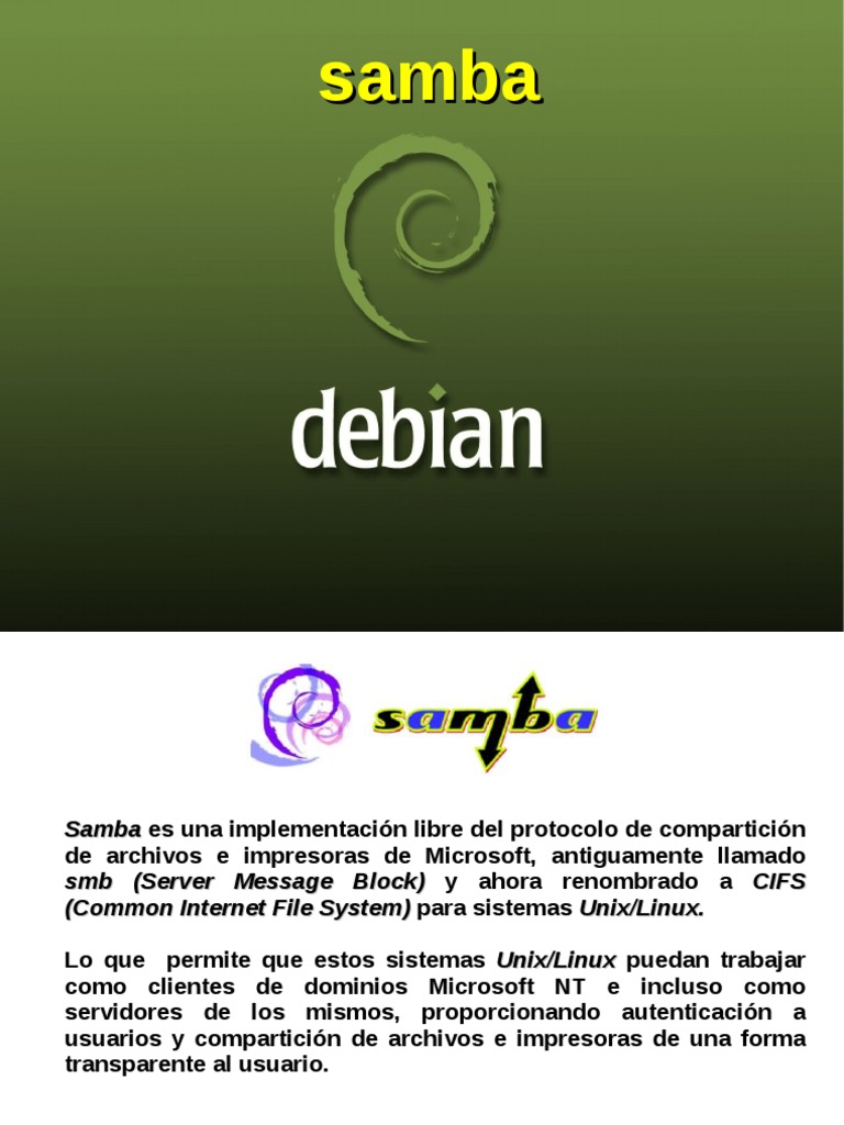 Diapos3 (Samba) | PDF | Redes de computadoras | Datos de computadora