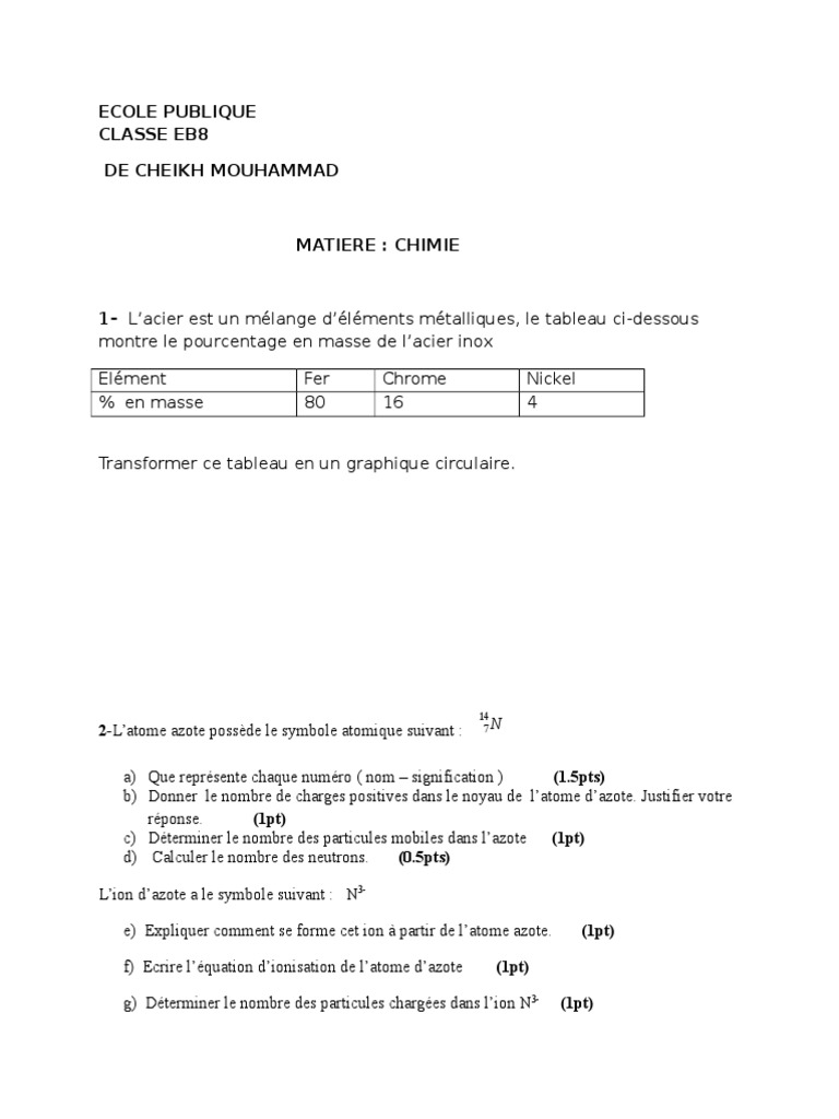 2015-Janvierr Chimie Eb8 | PDF