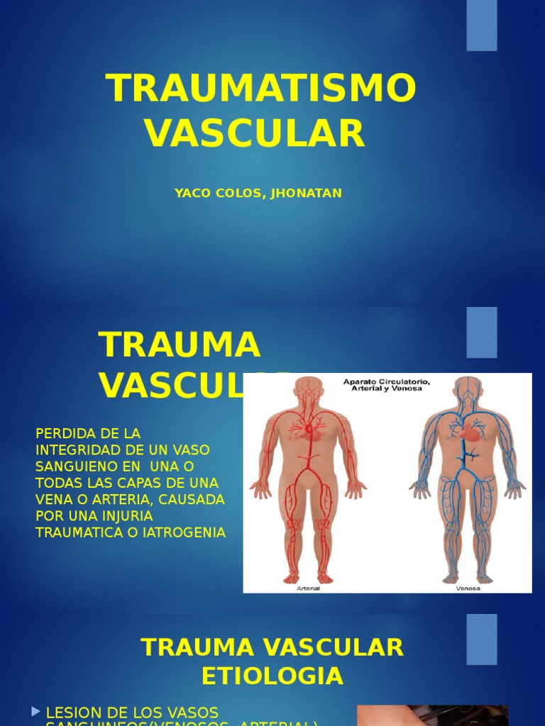 Trauma Vascular: Diagnóstico y Clasificación | PDF