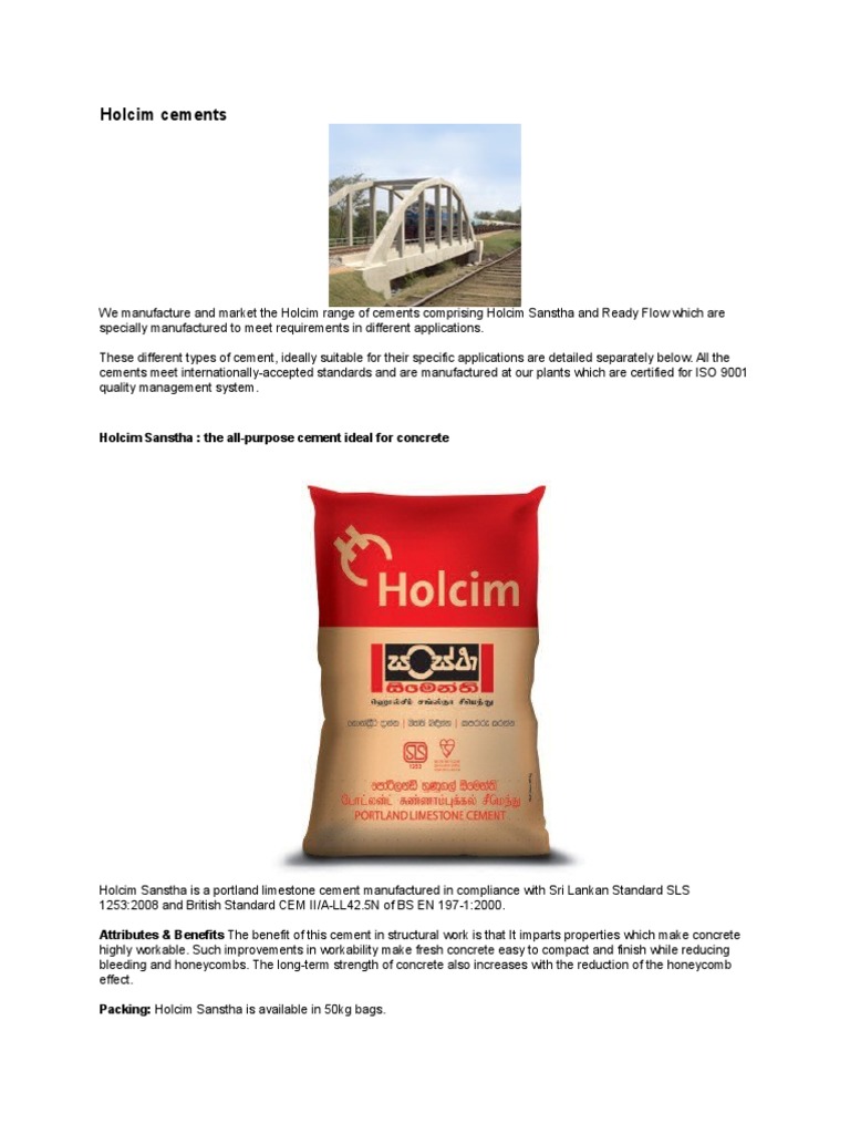 Holcim cements.docx | Concrete | Building