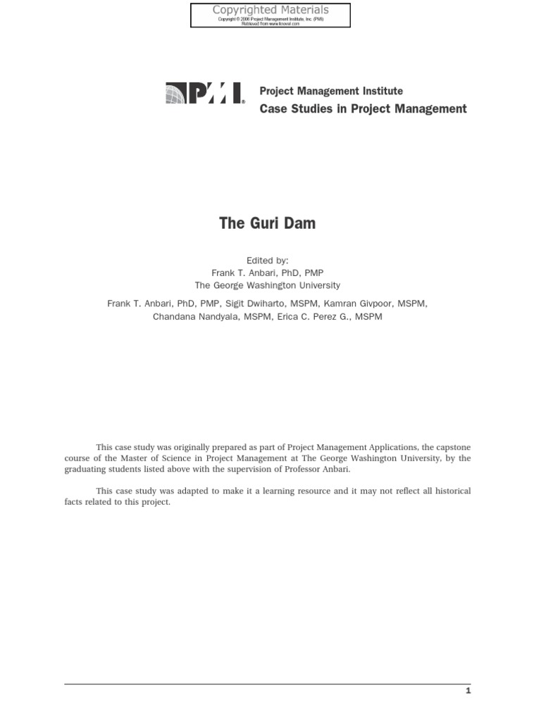 Case Studies in Project Management - Guri Dam | PDF | Project ...