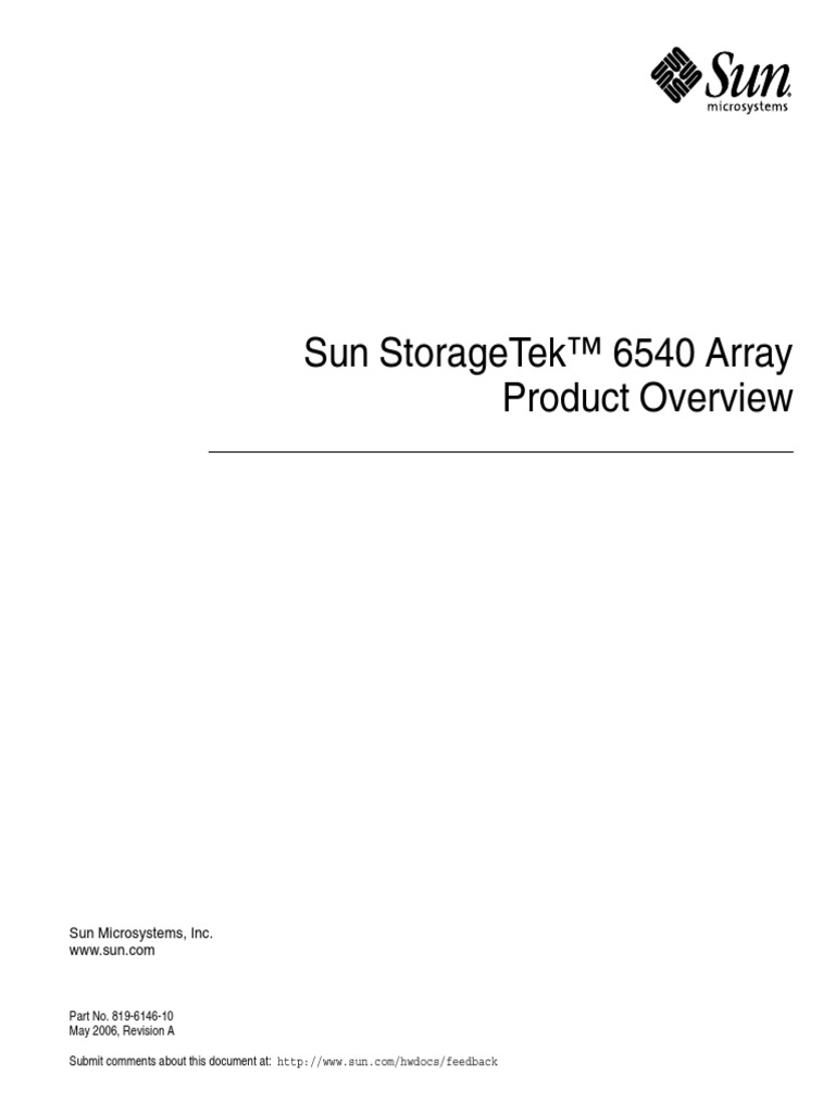 Sun StorageTek™ 6540 Array Product Overview | PDF | Computer Data ...