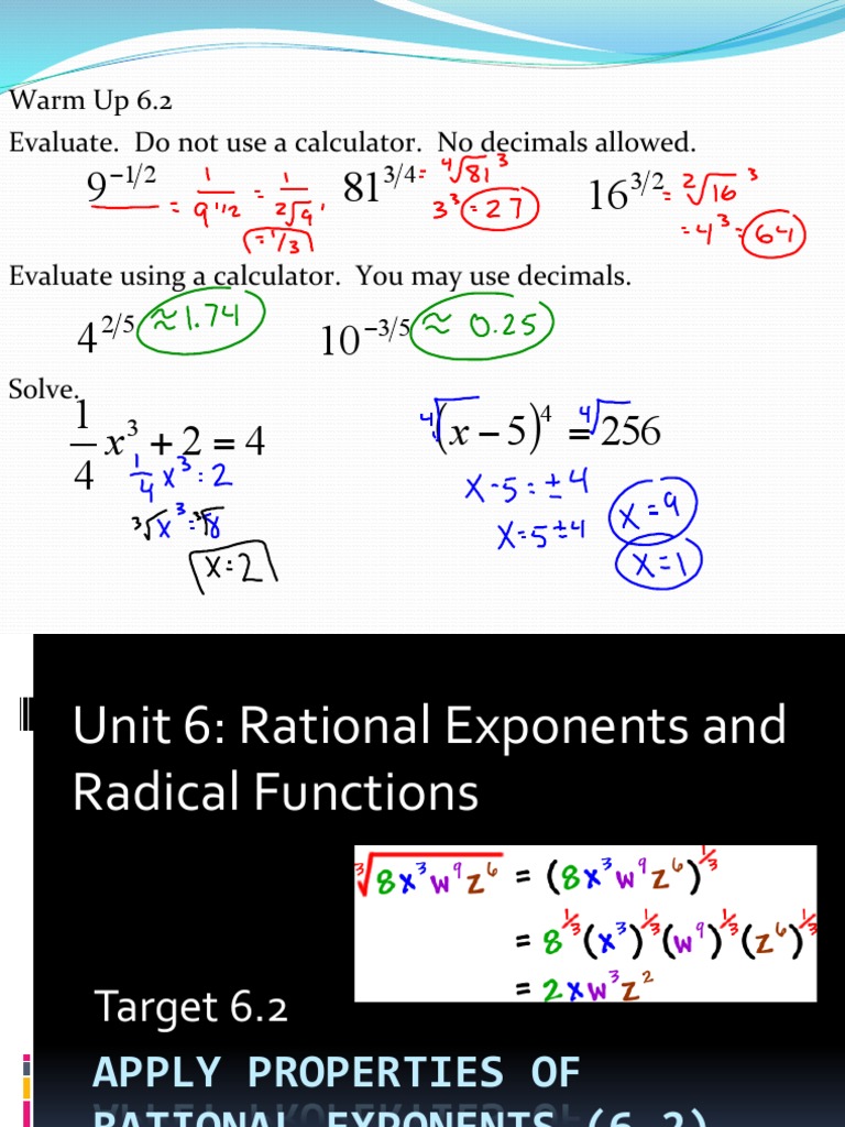Rational Exponents Practice | PDF