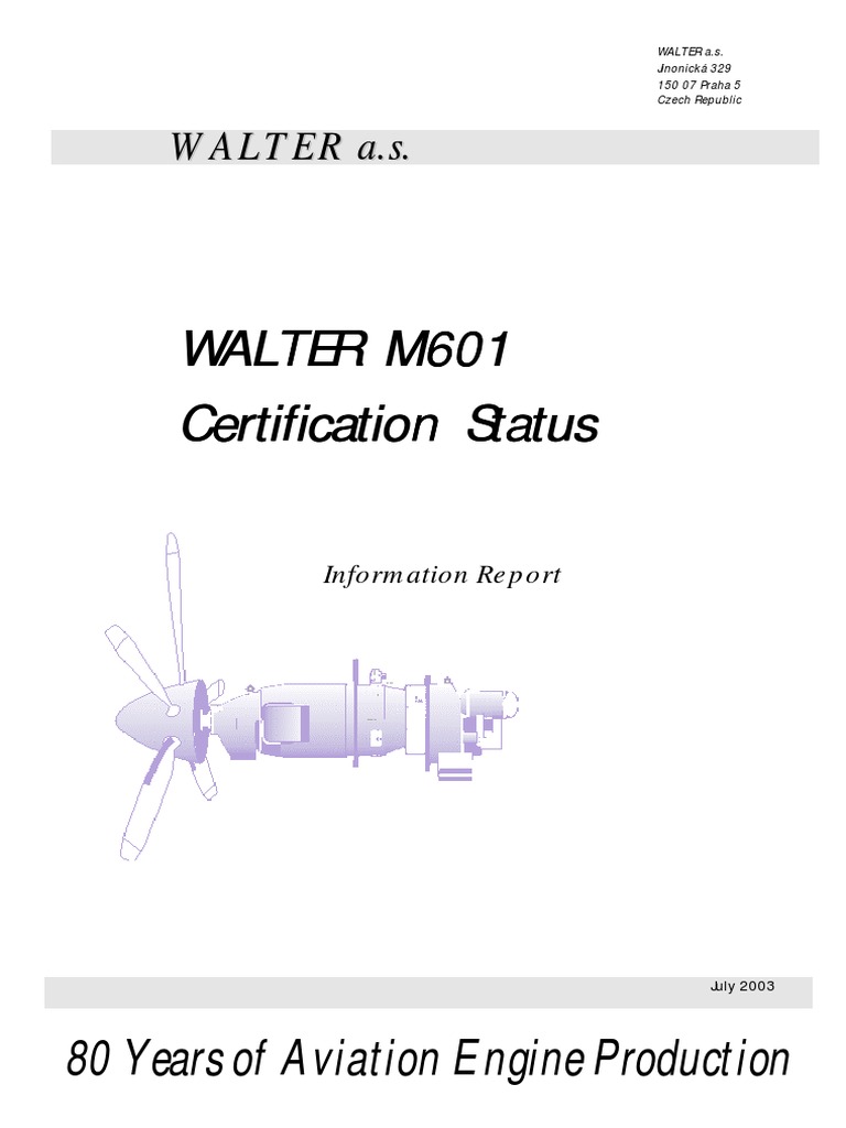 Certification M601D | PDF | Gas Compressor | Turbine