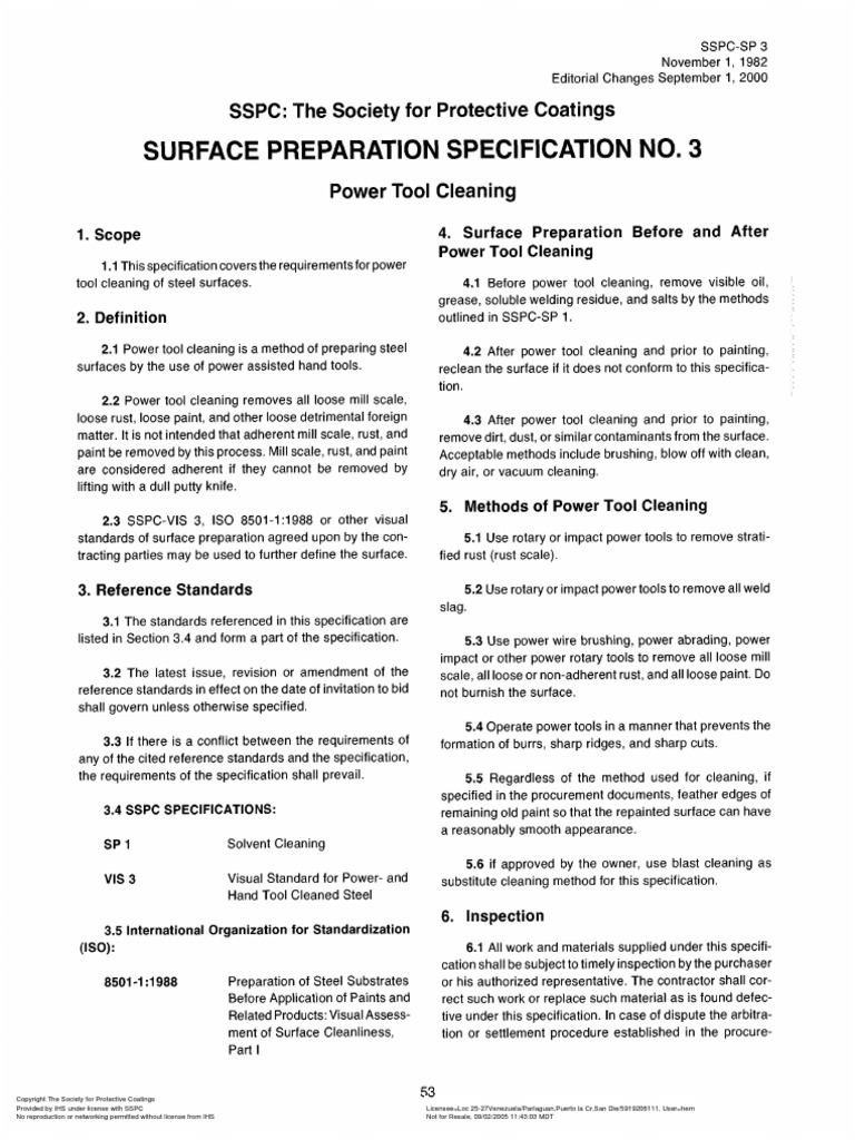 SSPC SP3 | PDF | Housekeeping | Specification (Technical Standard)