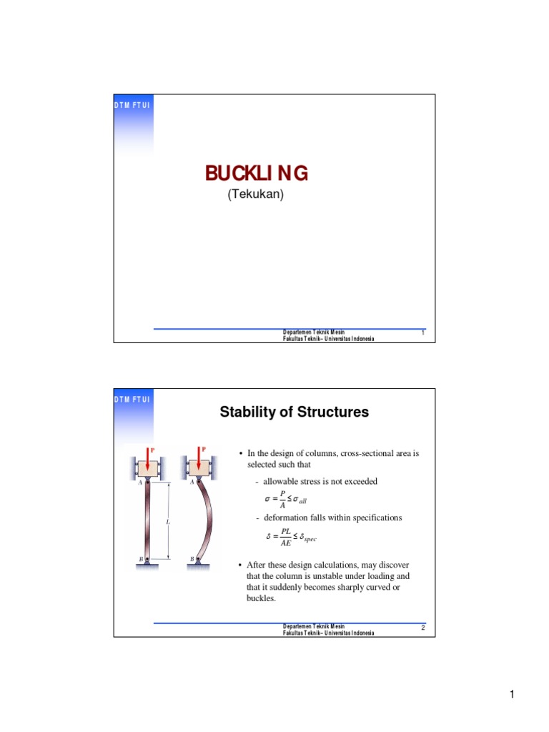 Buckling: Stability of Structures | PDF | Buckling | Strength Of Materials