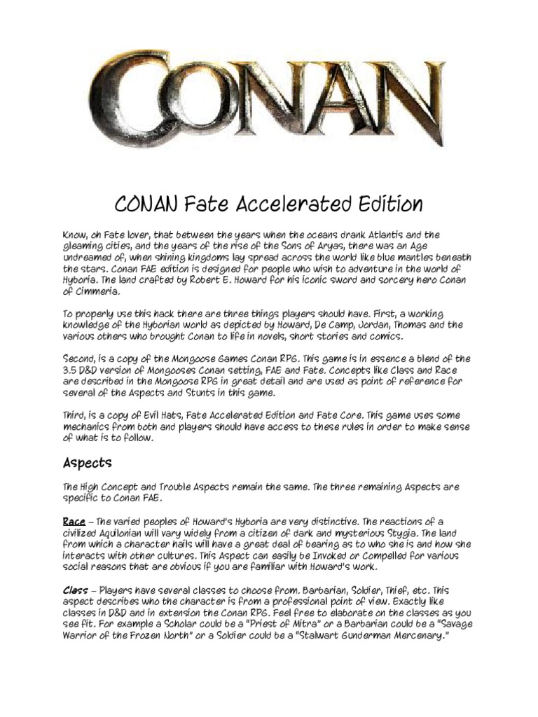 Conan Fae | PDF | Conan The Barbarian | Role Playing Games