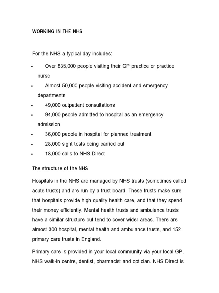 All About The Nhs | PDF | National Health Service | Primary Care