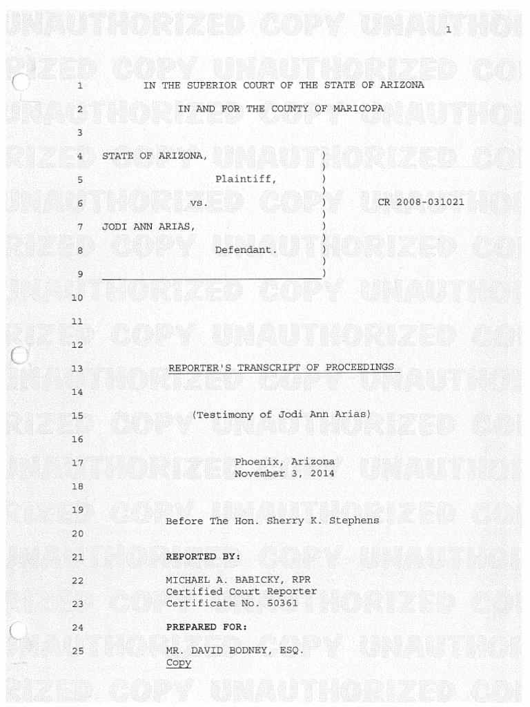 Jodi Arias Testimony Transcripts | PDF | Judiciaries | Courts