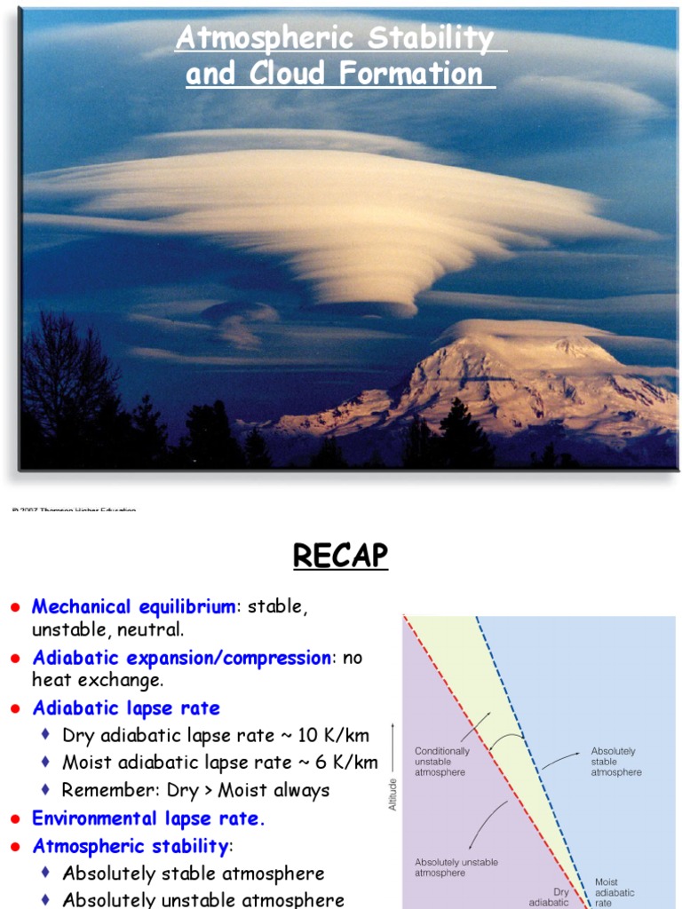 Atmospheric Stability and Cloud Formation | PDF | Gases | Environmental ...