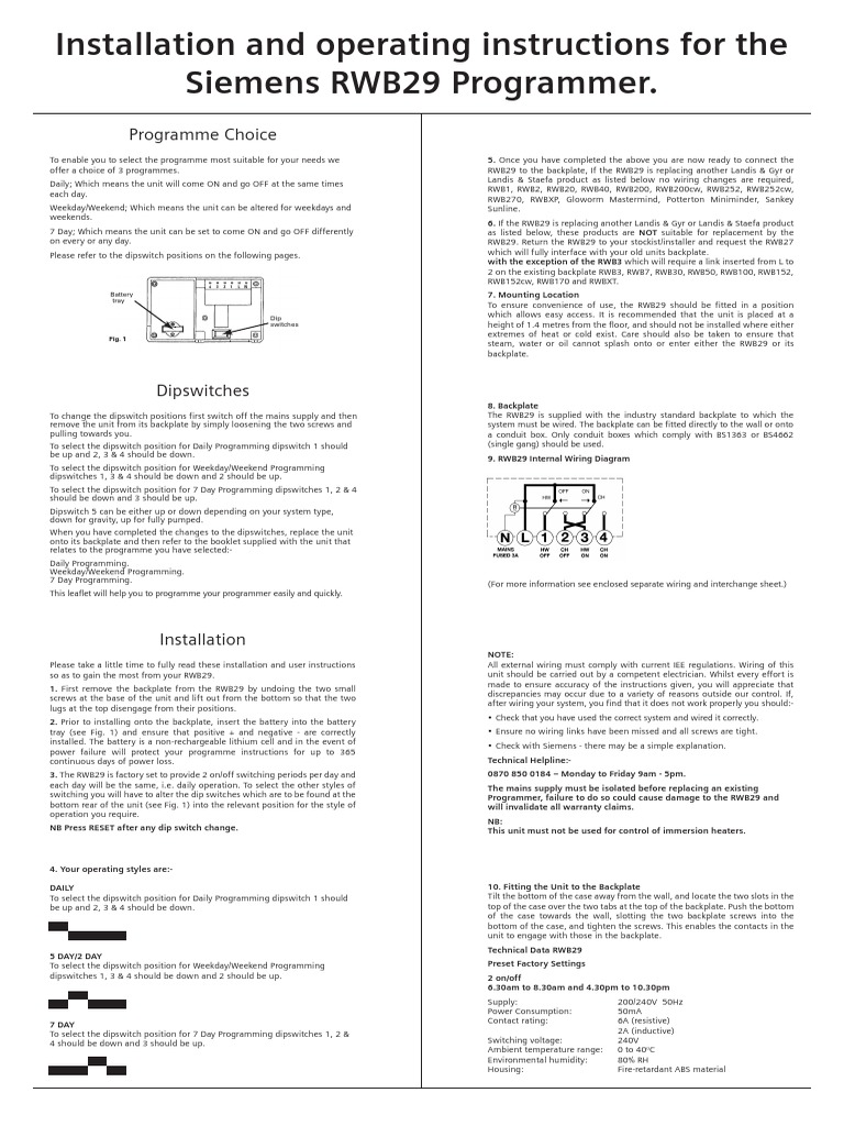 RWB29 User Manual | PDF | Electrical Wiring | Manufactured Goods