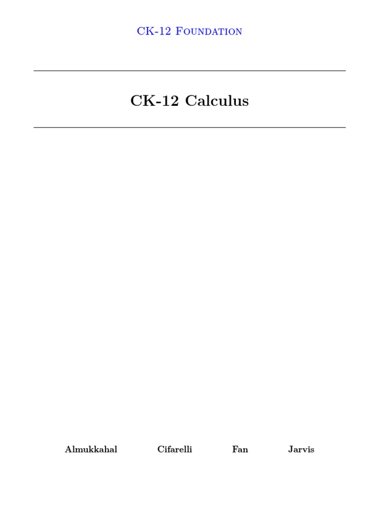 CK 12 Calculus | PDF | Tangent | Function (Mathematics)